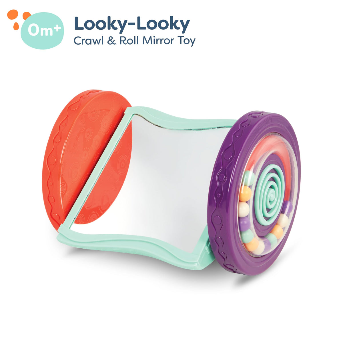 Looky-Looky Baby Mirror: Roly-Poly Tummy Time Toy for Crawling Fun ...