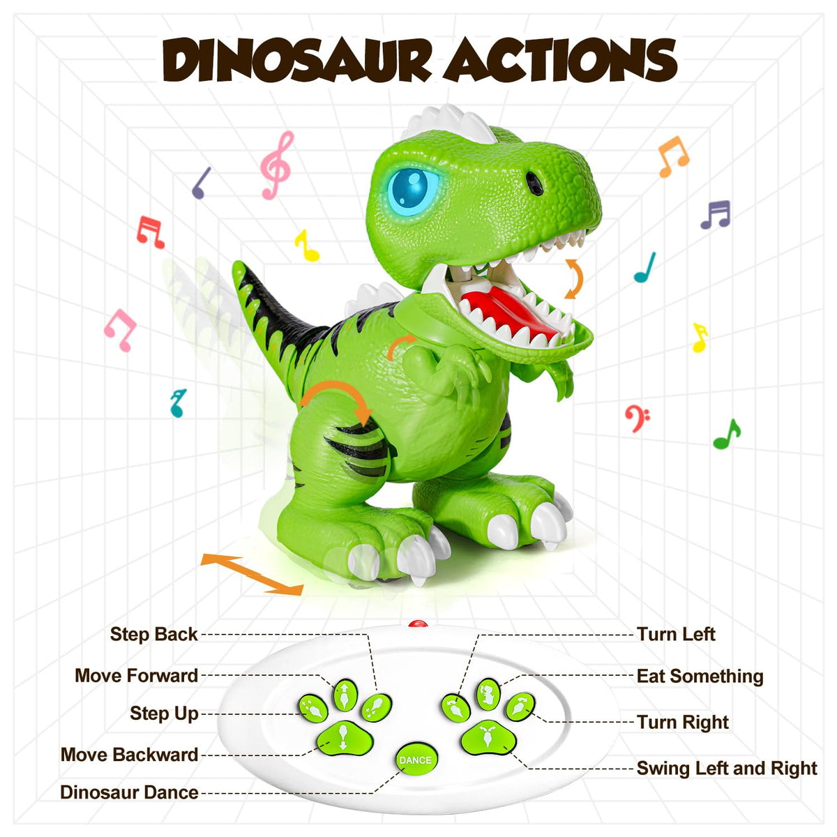 Dino-Motion Features RC Smart Dinosaur Robot - Interactive & Fun Learn ...